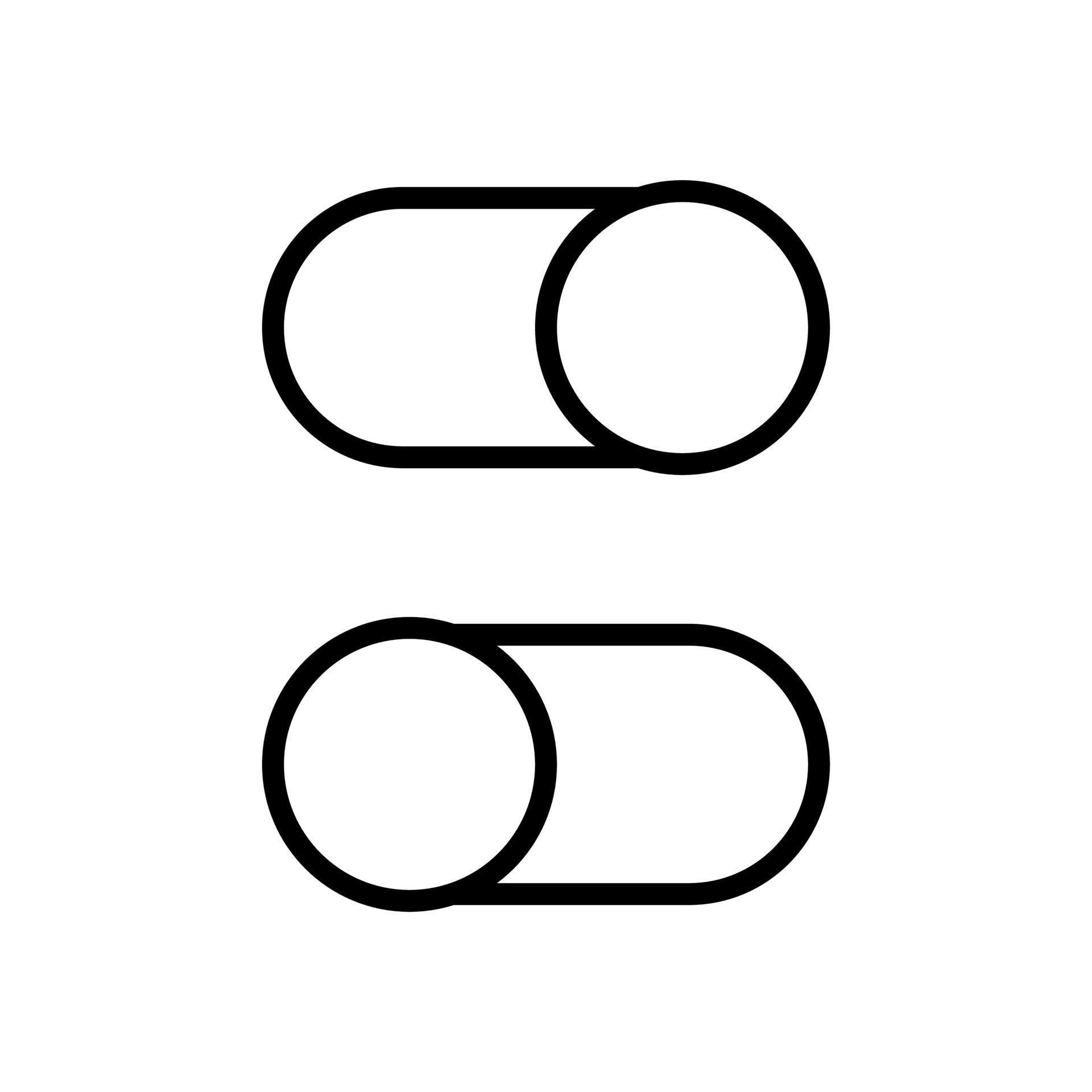 Switch toggle buttons, turn on and off slider icons in line style ...