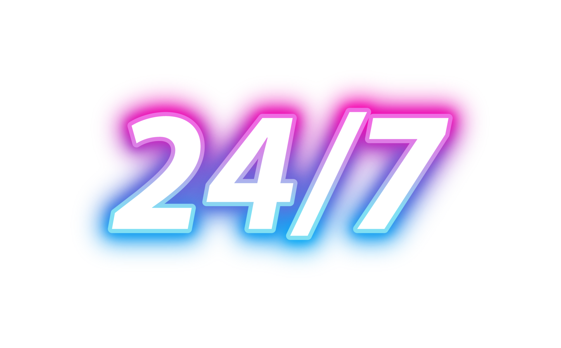 Neon sign 24 7 non stop glowing in blue and pink light 18748156 PNG Neon sign 24 7 non stop glowing in blue and pink light 18748156 PNG