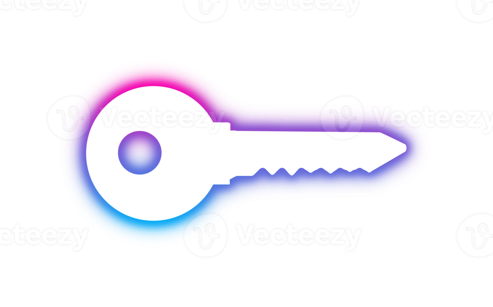 Neon key glowing in blue and pink light 18748158 PNG