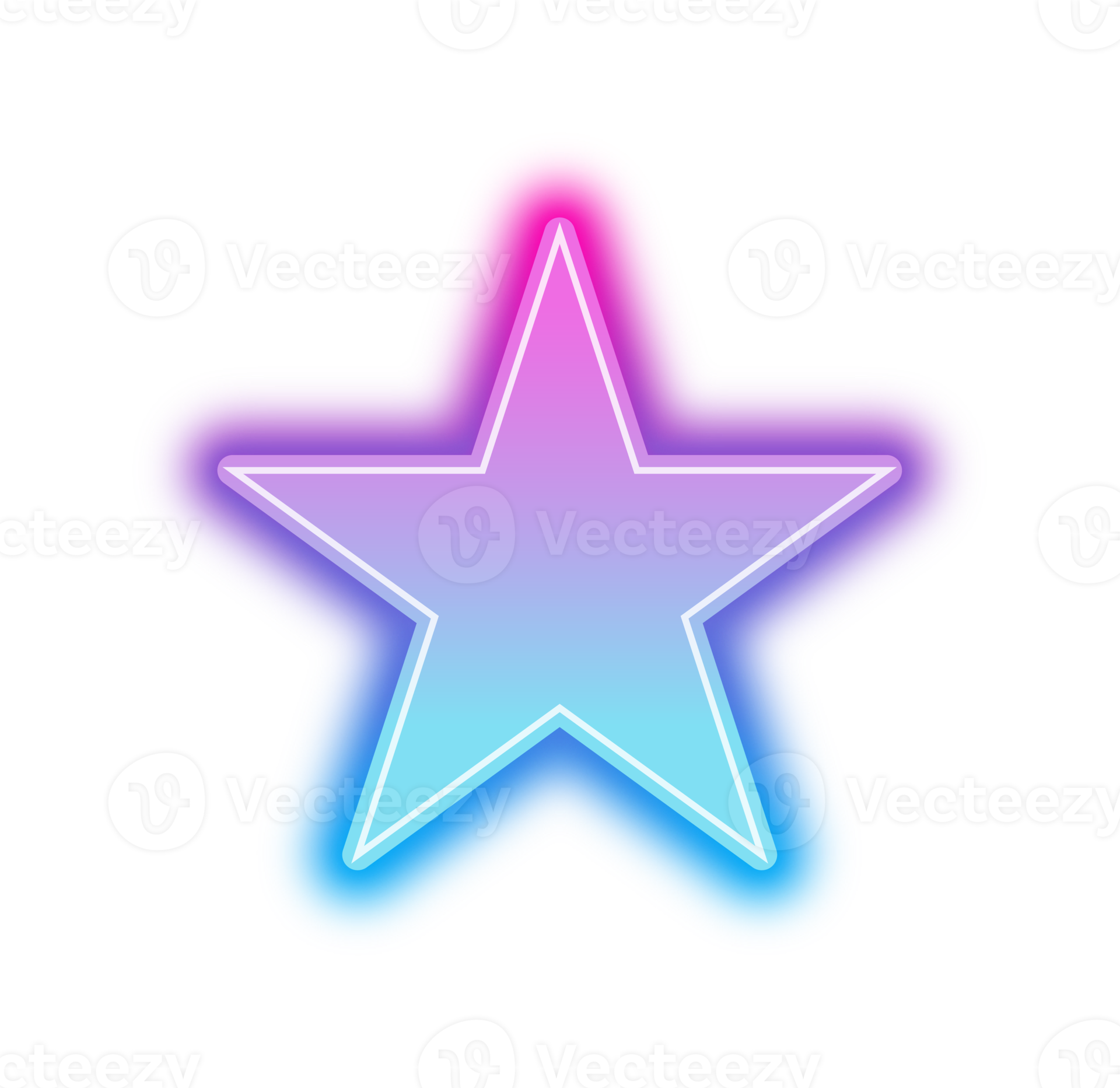 Neon stars glowing in blue and pink light 18748166 PNG
