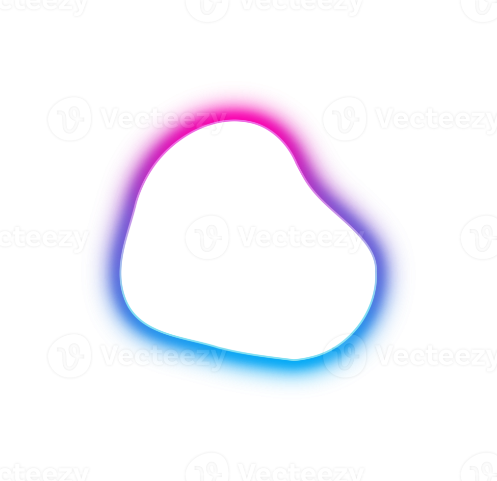 Neon blob shape glowing in blue and pink light 18748177 PNG