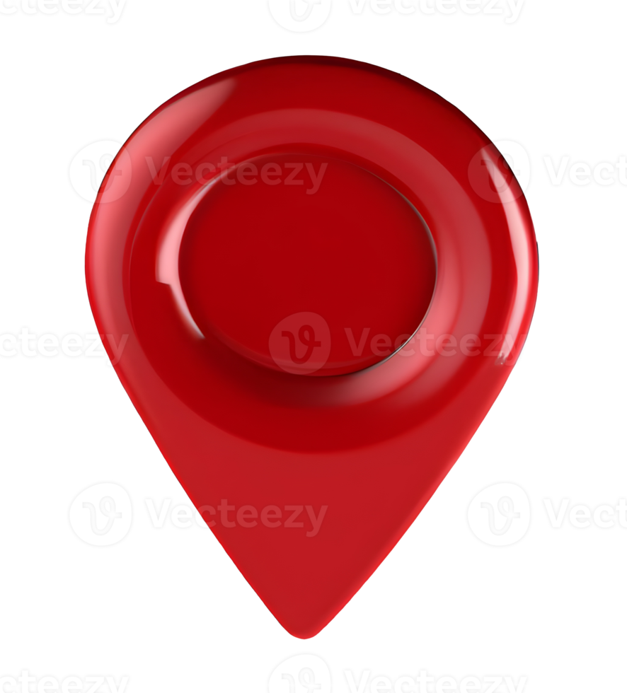 3d red map pointer pin. Generative AI. 18749810 PNG
