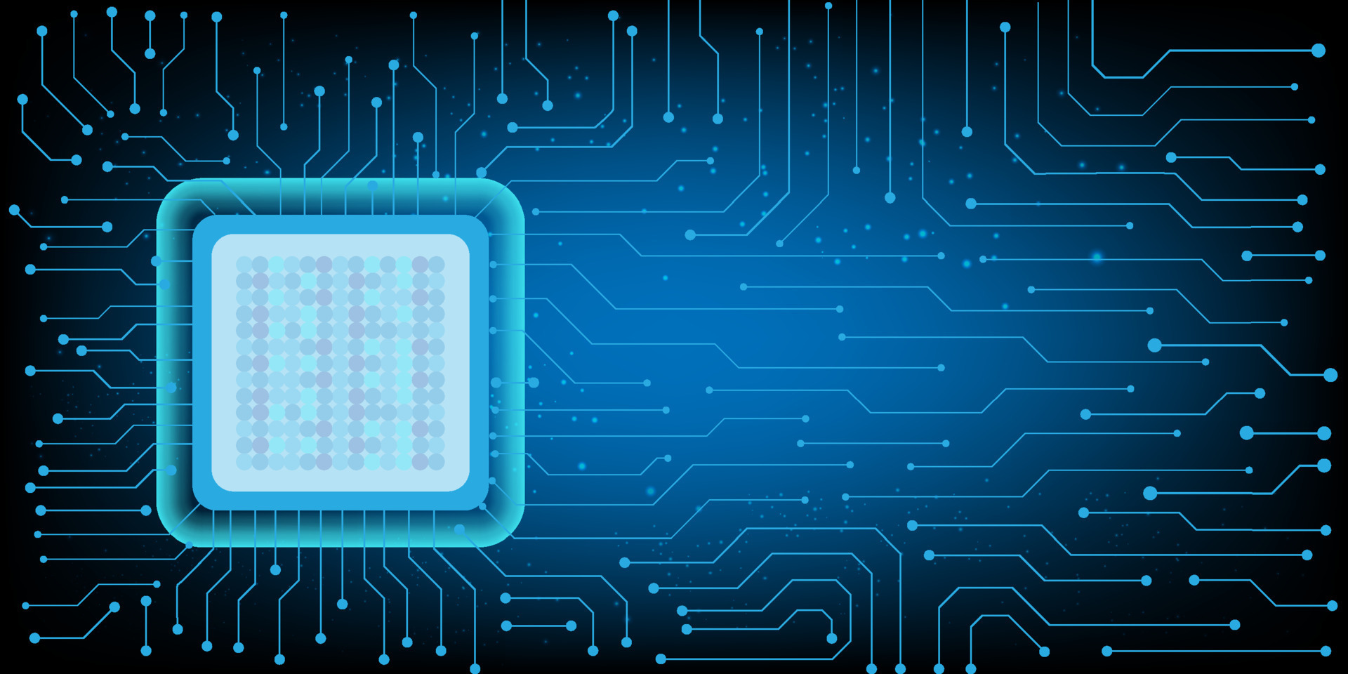 Computer Chip Electronic Circuit Board Vector For Technology And