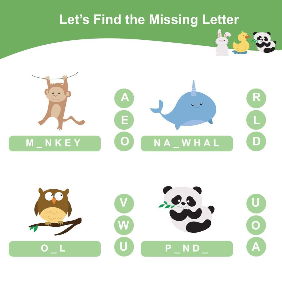 Finding missing letter. Worksheet for preschool. Writing practice ...