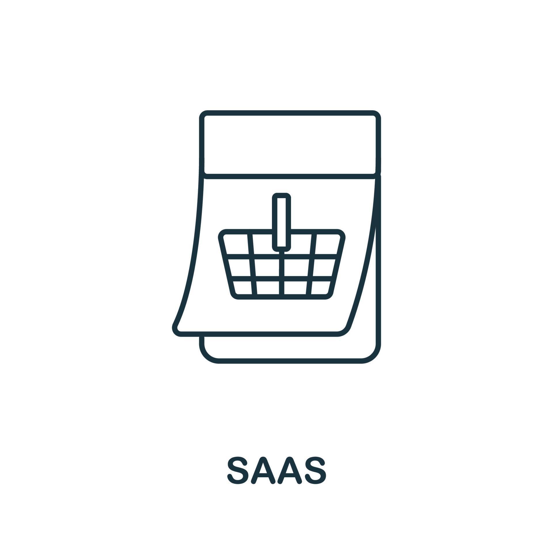 Saas icon. Creative simple symbol from fintech collection. Line Saas ...