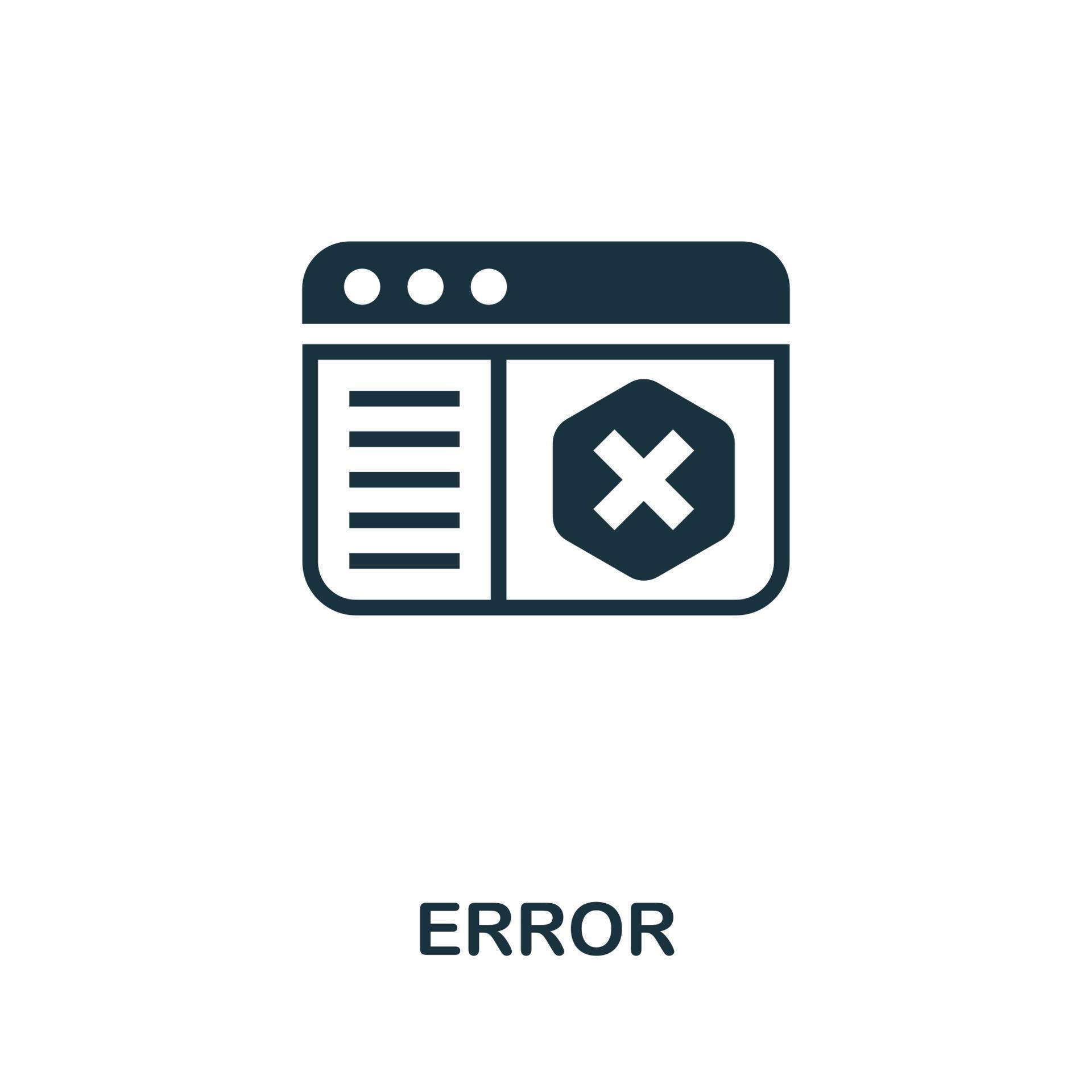 Error icon. Simple element from internet security collection. Creative ...