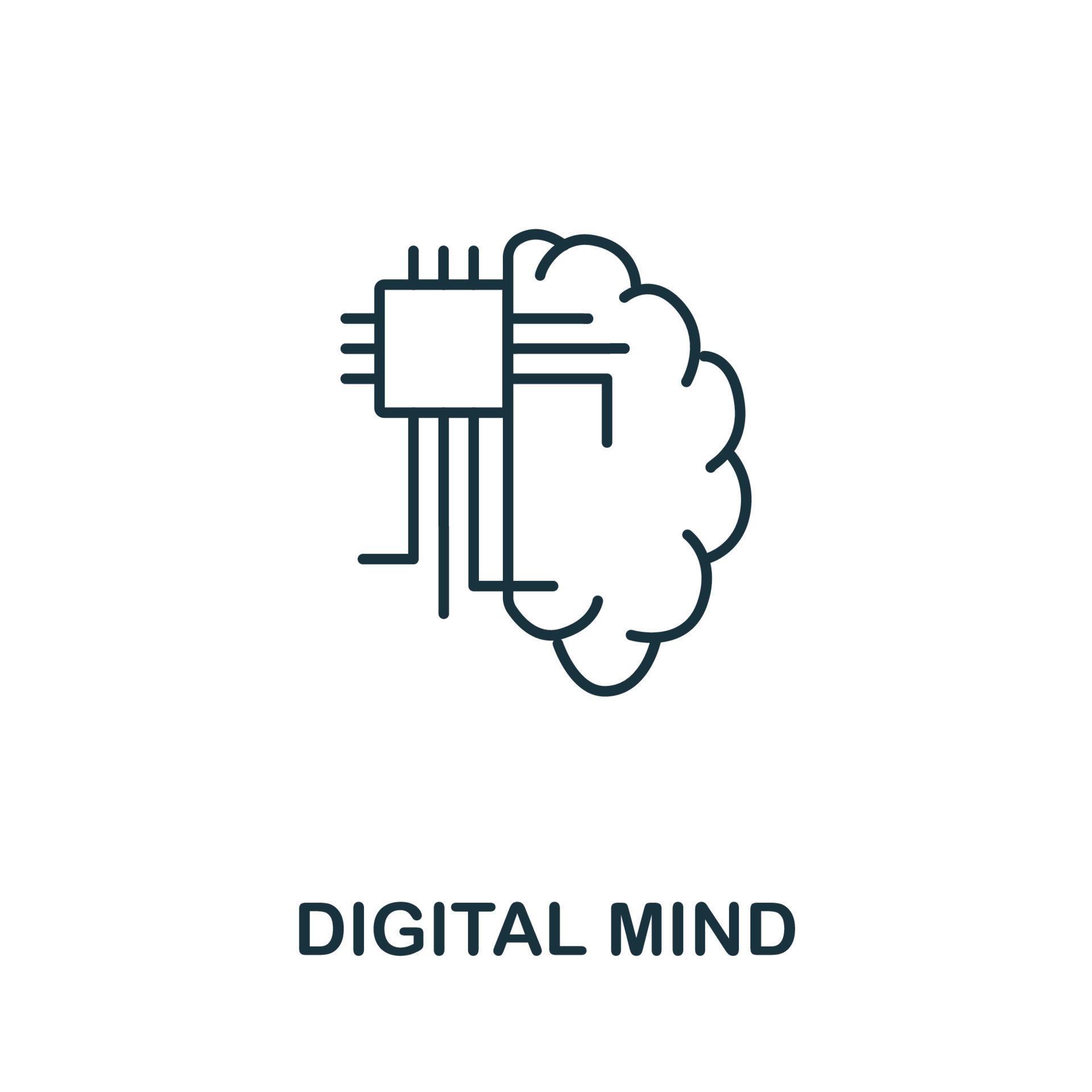 Digital Mind icon from machine learning collection. Simple line Digital ...