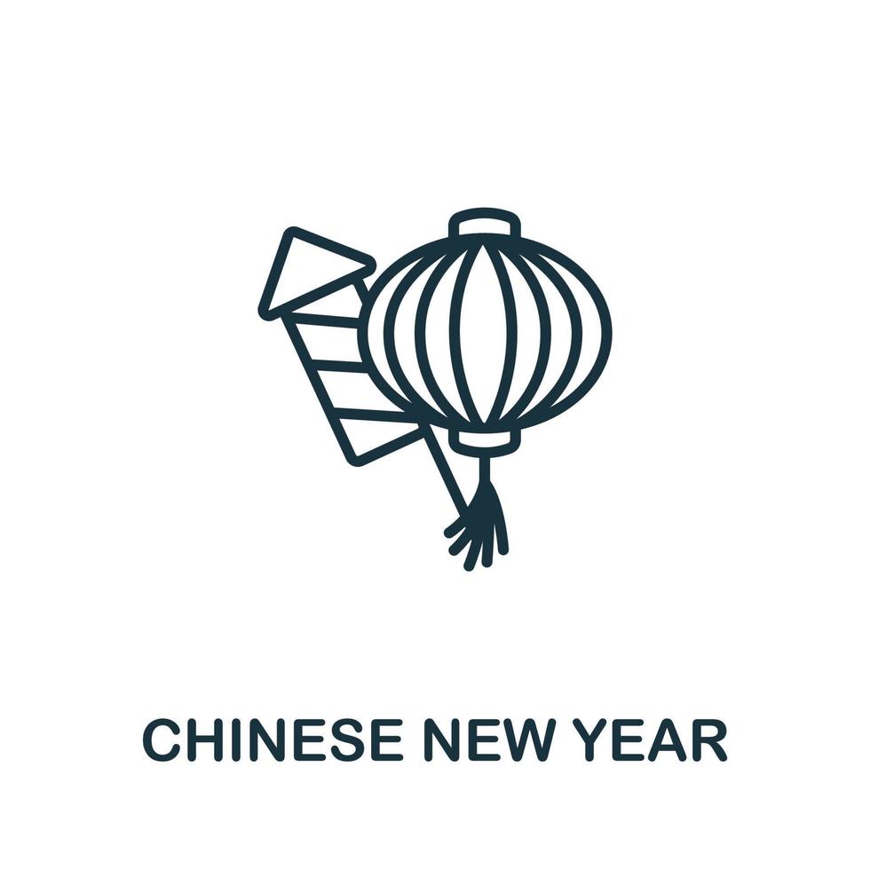 Chinese New Year Icon From Hollidays Collection Simple Line Chinese New Year Icon For Templates