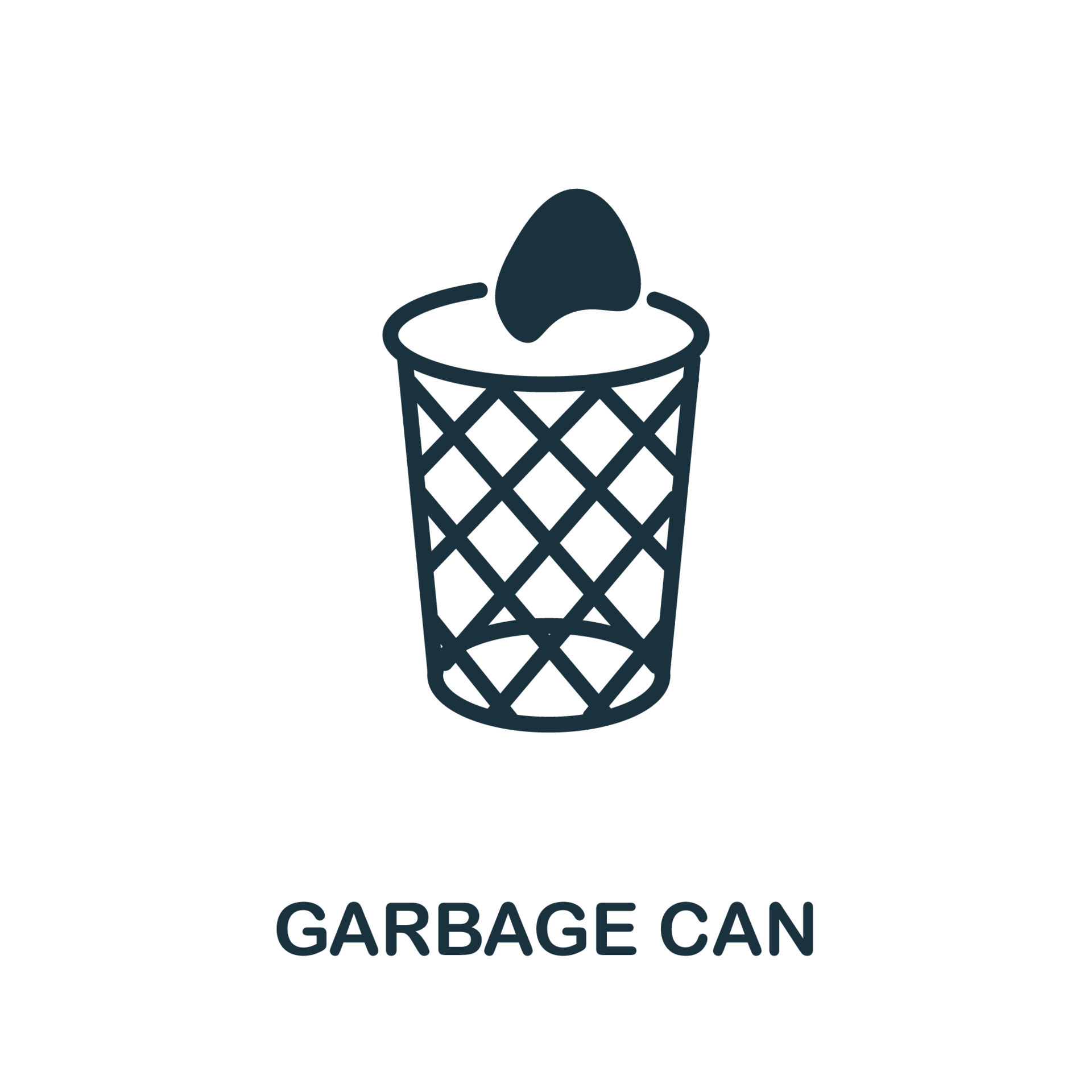 Garbage Can Icon Monochrome Simple Element From Housekeeping