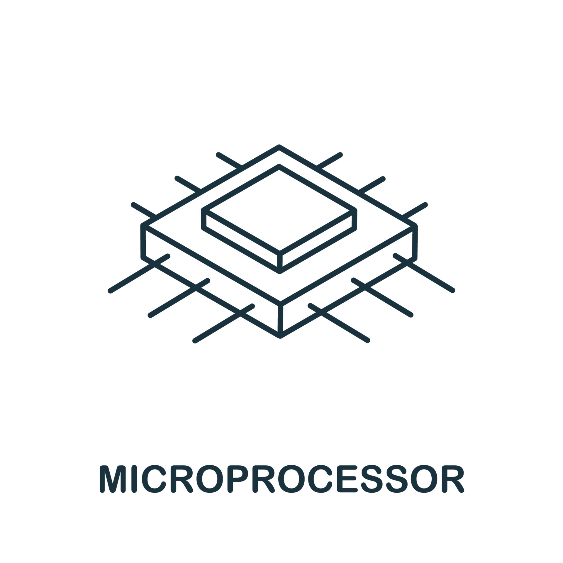 Microprocessor icon from iot collection. Simple line Microprocessor ...