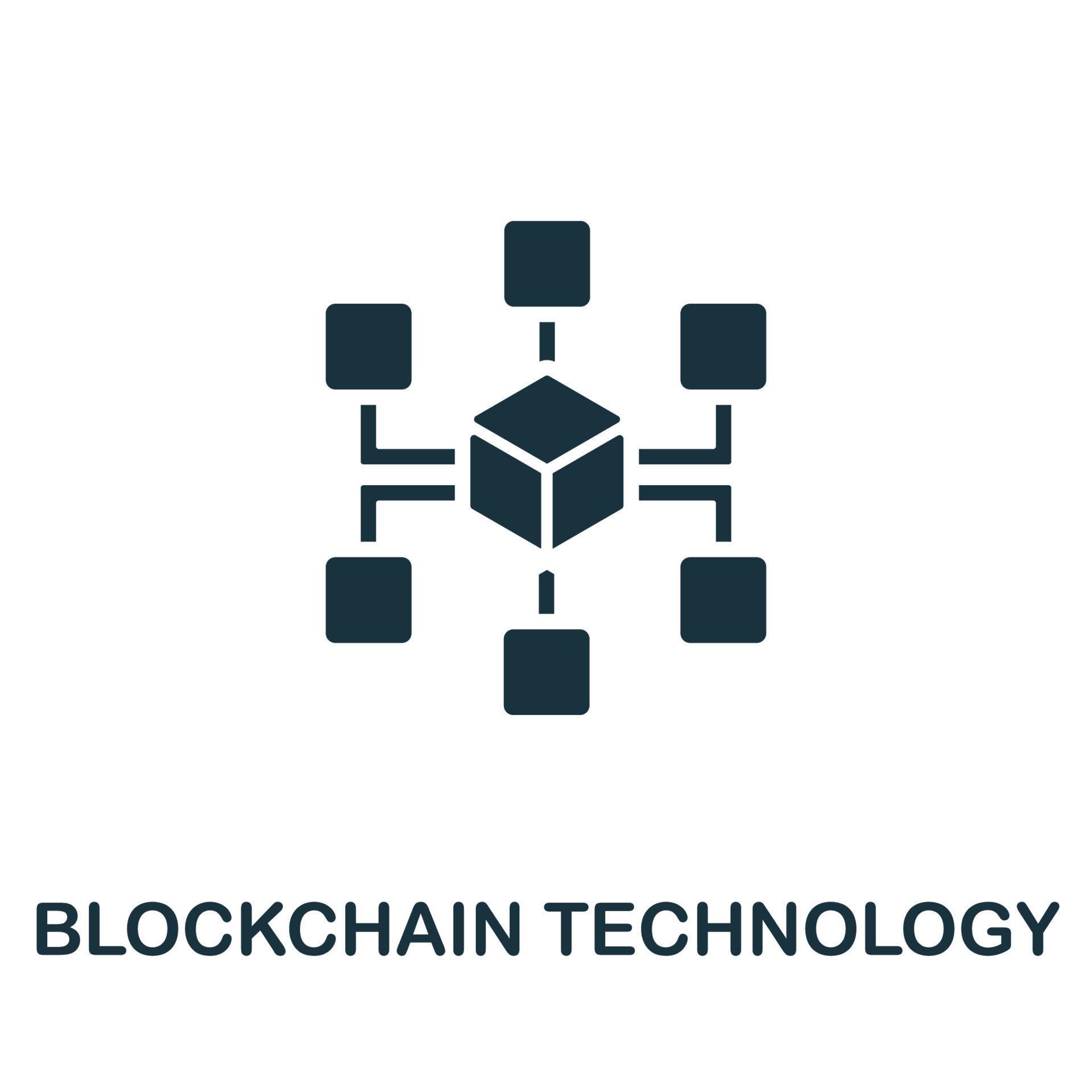 Blockchain Technology icon. Simple illustration from fintech industry ...