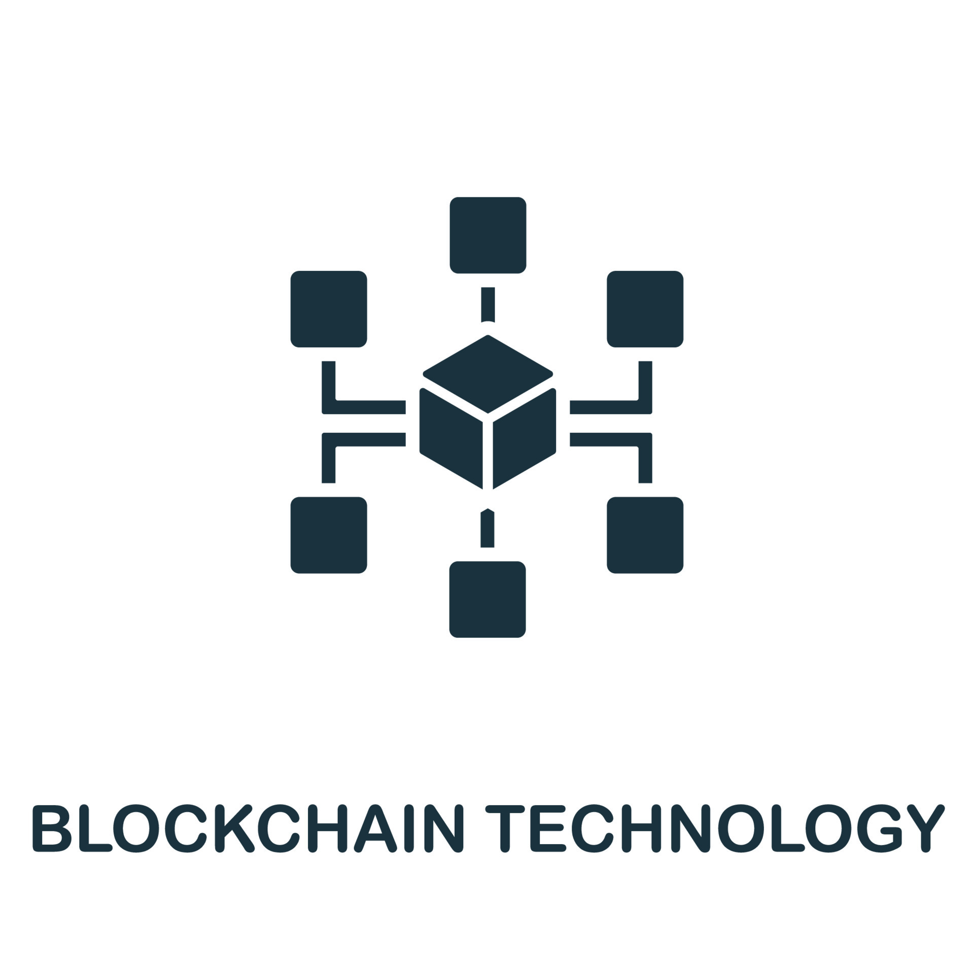 Blockchain Technology icon. Simple illustration from fintech industry ...