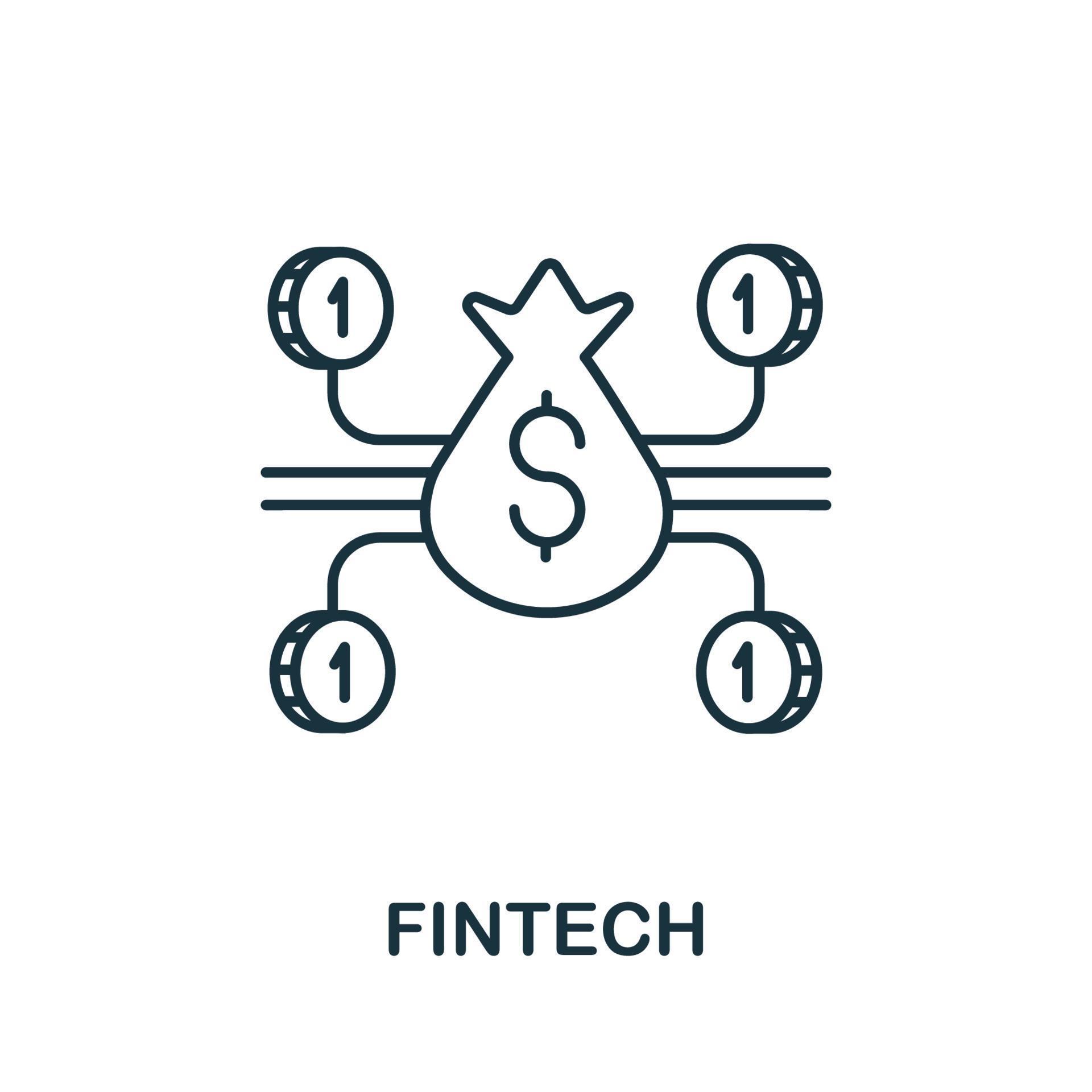 Fintech icon. Line element Fintech symbol for templates, web design and ...