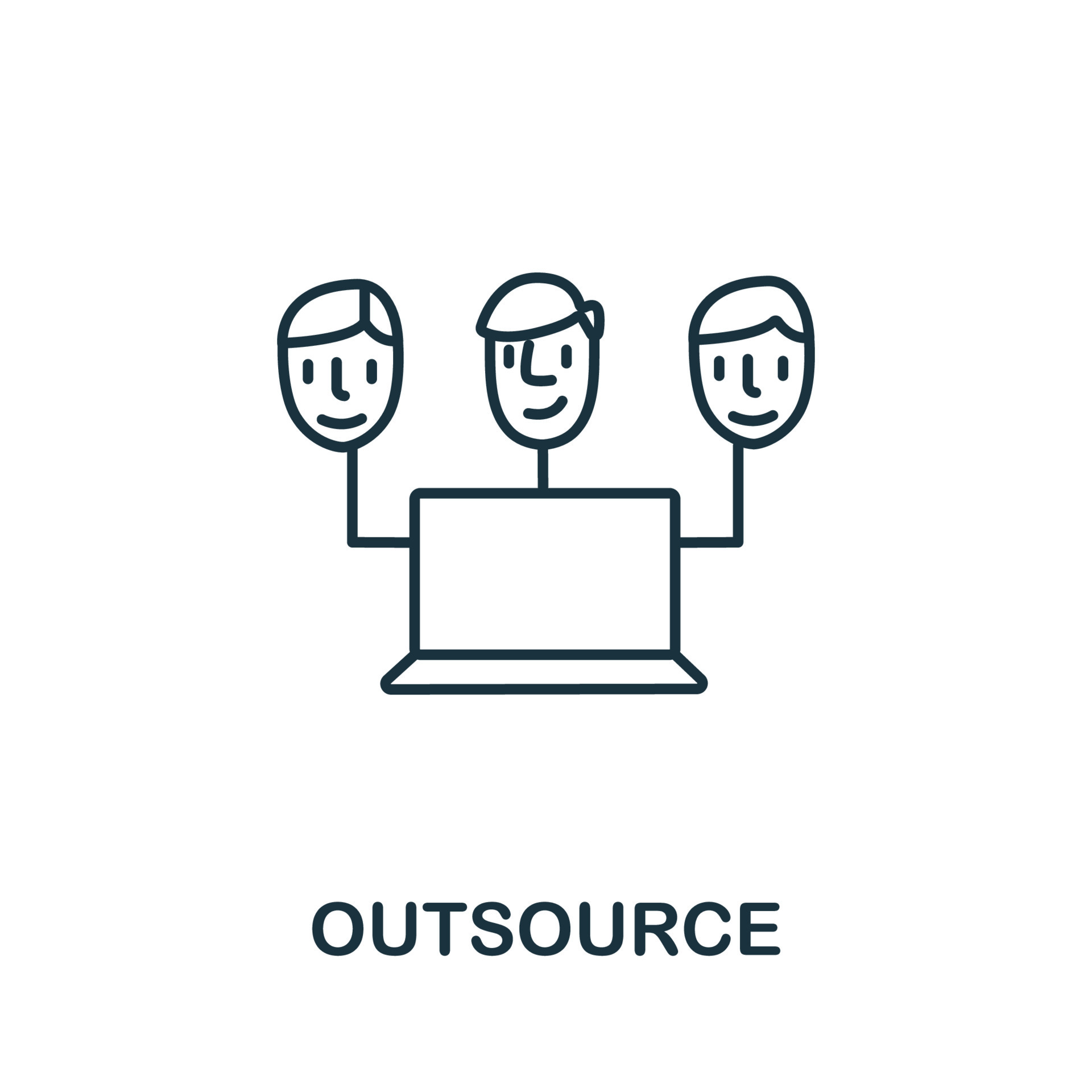 Outsource Icon From Headhunting Collection Simple Line Outsource Icon For Templates Web Design