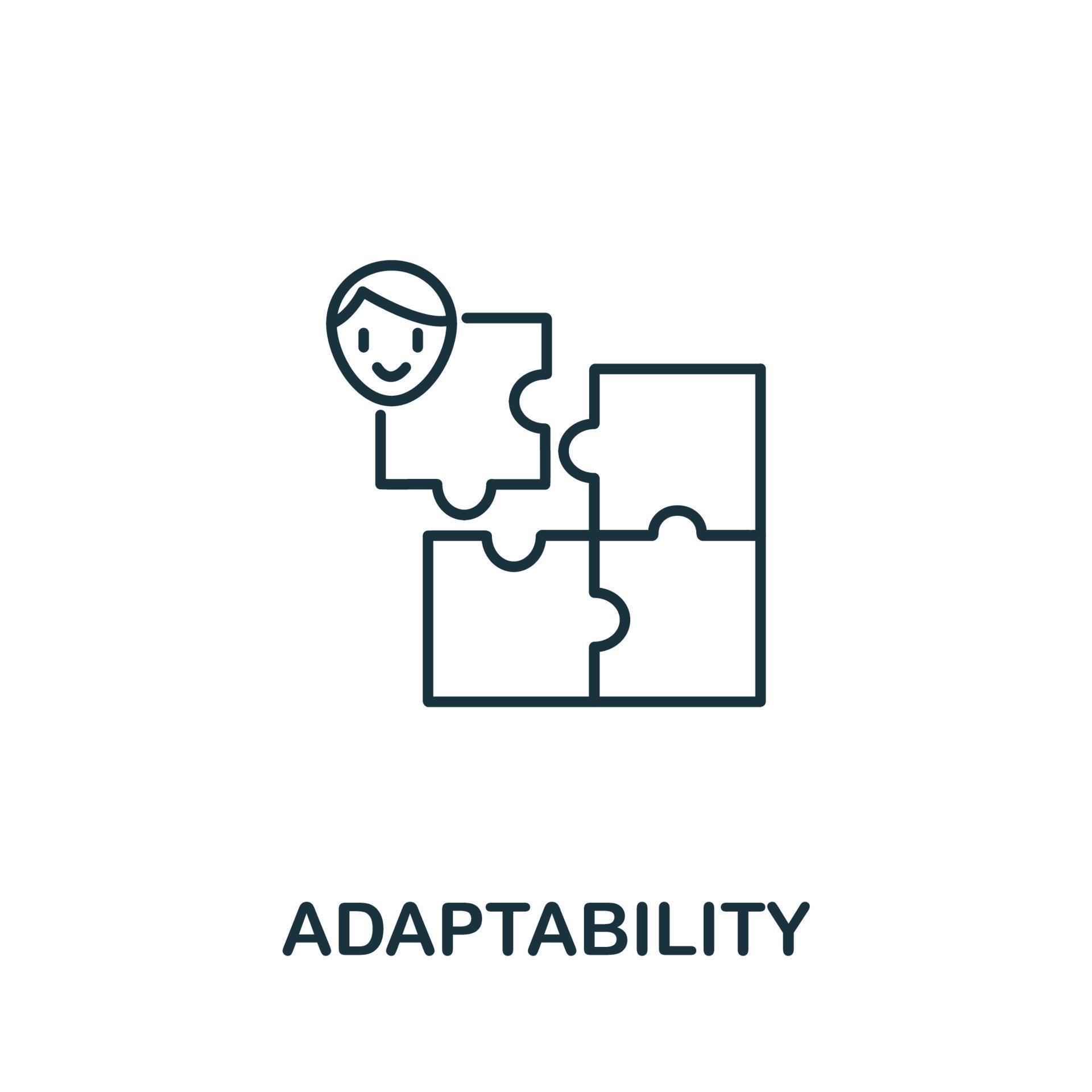 Adaptability icon from life skills collection. Simple line Adaptability ...