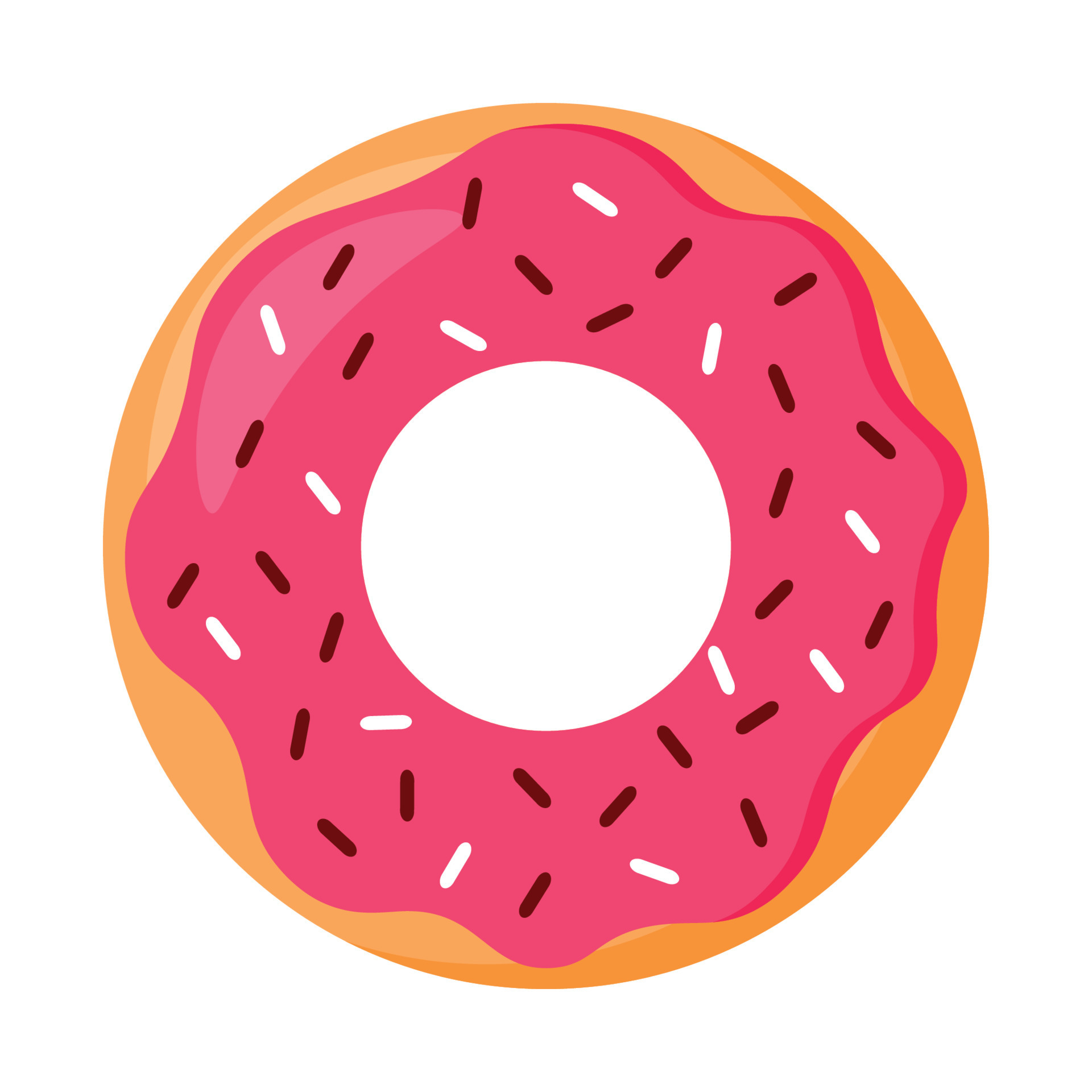 donut rosa con chispitas de choco en la ilustración de vector animado ... donut rosa con chispitas de choco en la ilustración de vector animado ...
