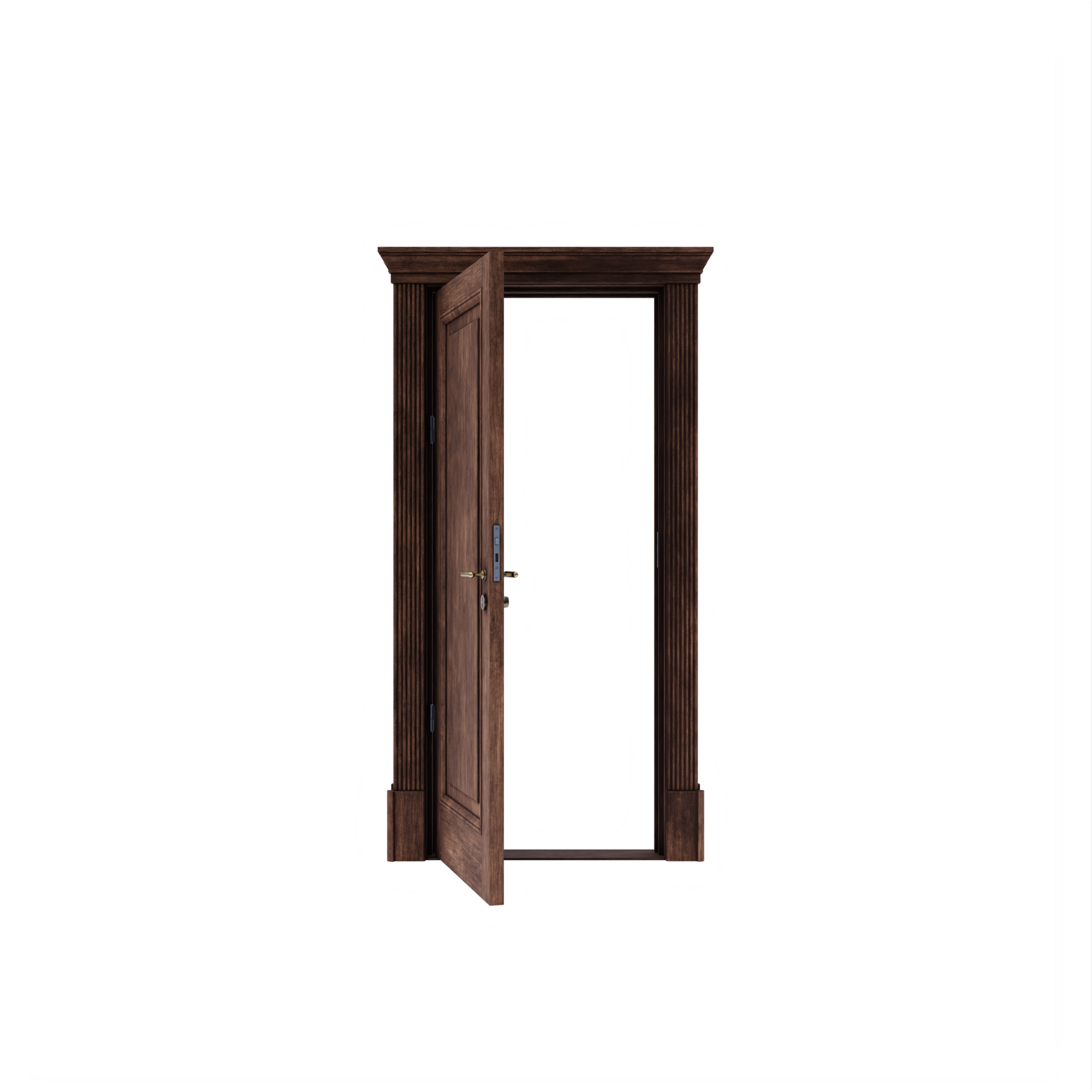 Wood Walnut Open Door isolated 18753845 PNG