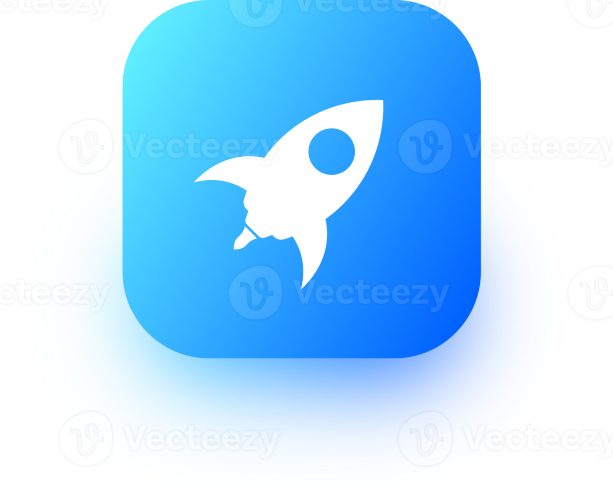 Rocket icon in square gradient colors. Space ship signs illustration ...