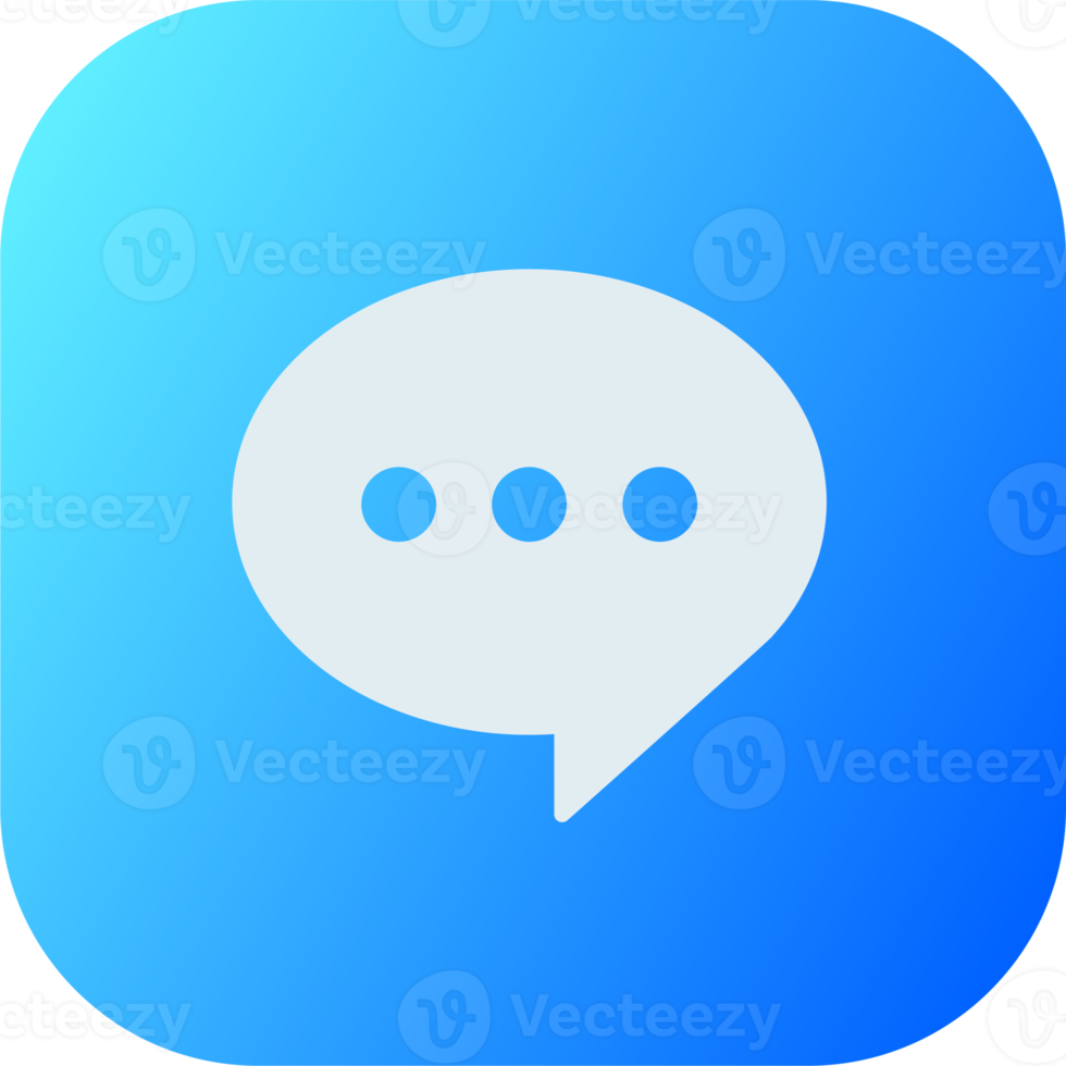 Chat icon in square gradient colors. Messaging signs illustration ...