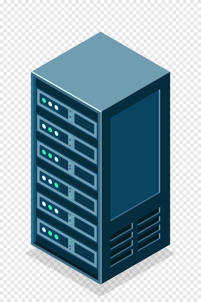 Isometric server equipment isolated background. Flat isometric 3d illustration cloud server ...