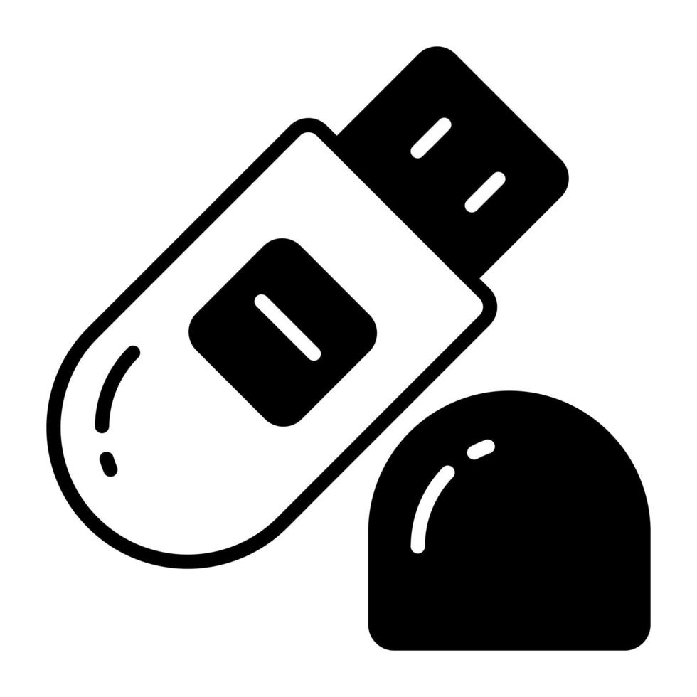 Flash drive vector icon, external data storage 18763852 Vector Art at ...