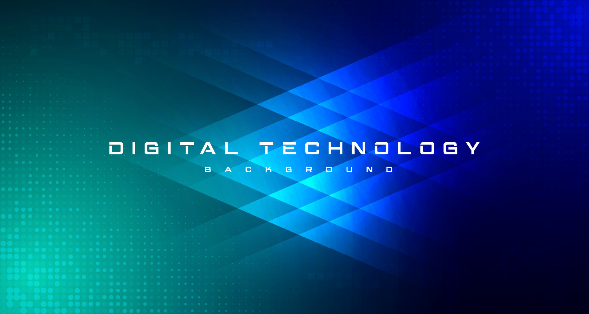 Digital Technology Banner Blue Green Background Concept Cyber