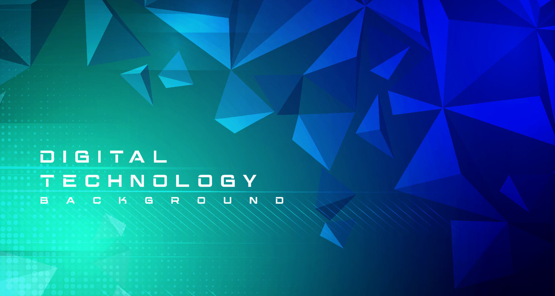 Digital Technology Banner Blue Green Background Concept Cyber