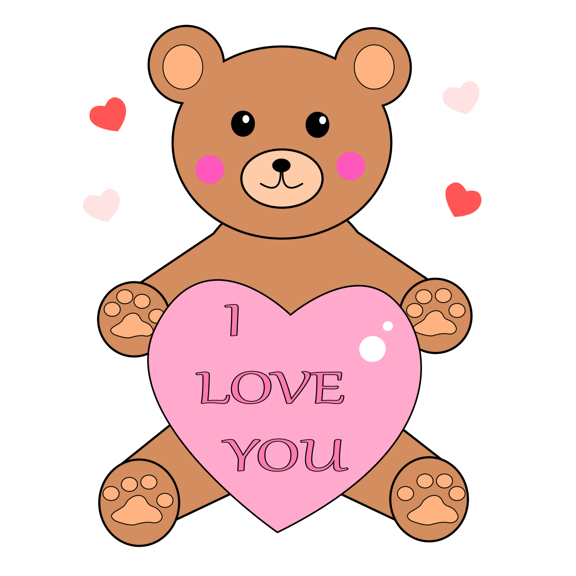 I Love You Teddy Bear Clipart