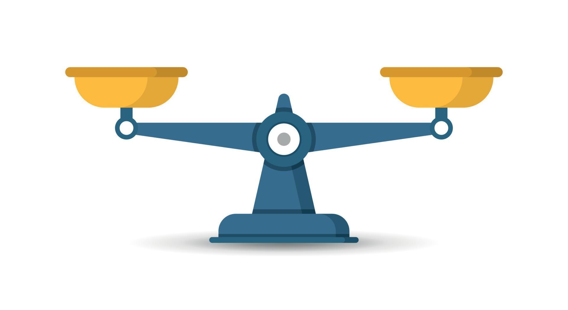 Scale icon in flat style. Weight balance vector illustration on isolated background. Equilibrium ...