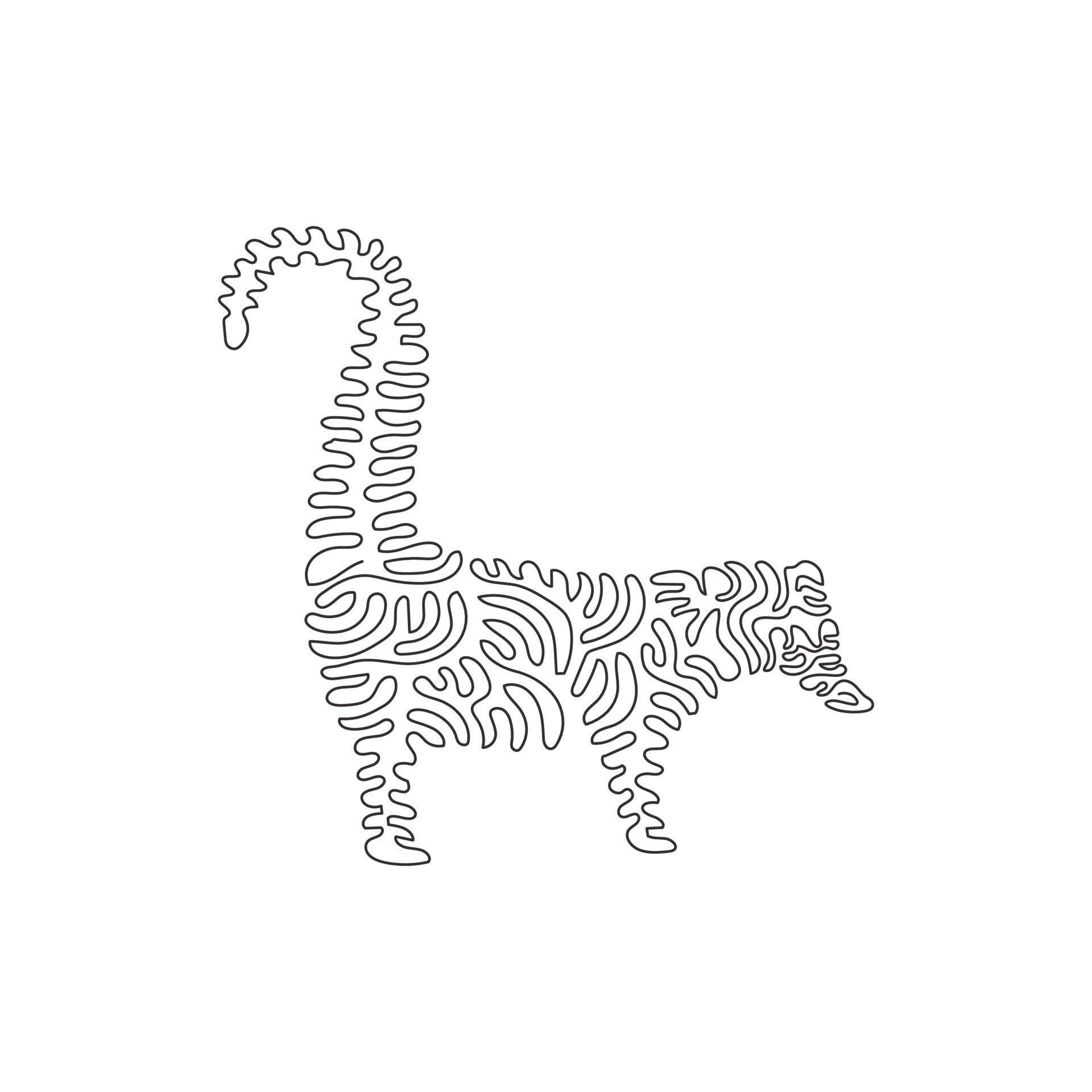 Continuous Curve One Line Drawing Of Tree Climbing Coati Curve Abstract