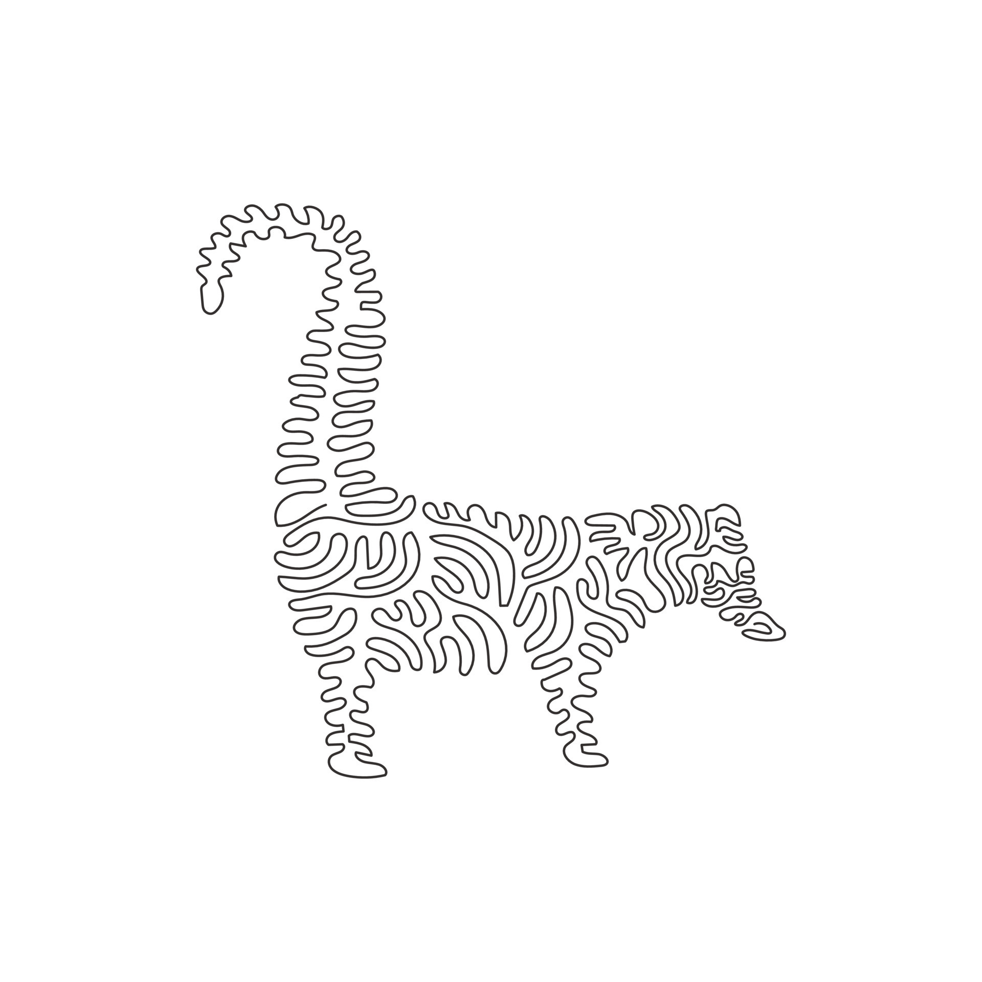Continuous Curve One Line Drawing Of Tree Climbing Coati Curve Abstract