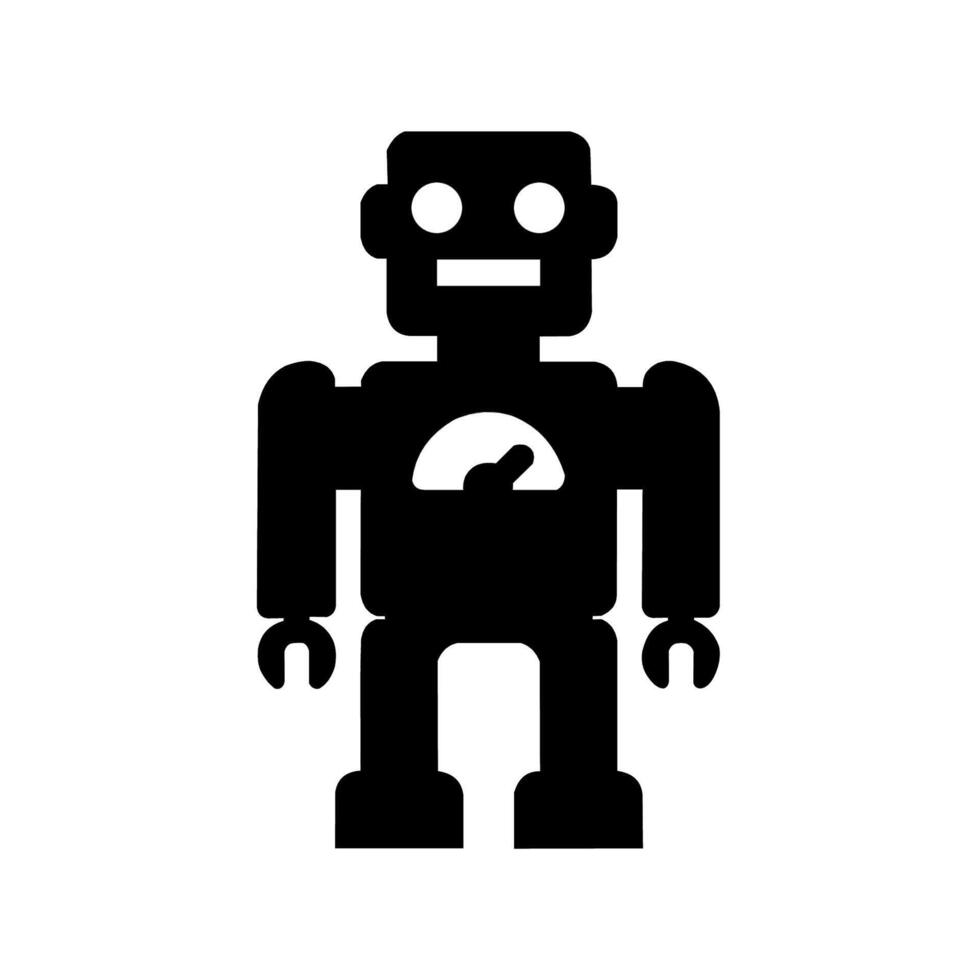 Icon robot in black and white 18768278 Vector Art at Vecteezy