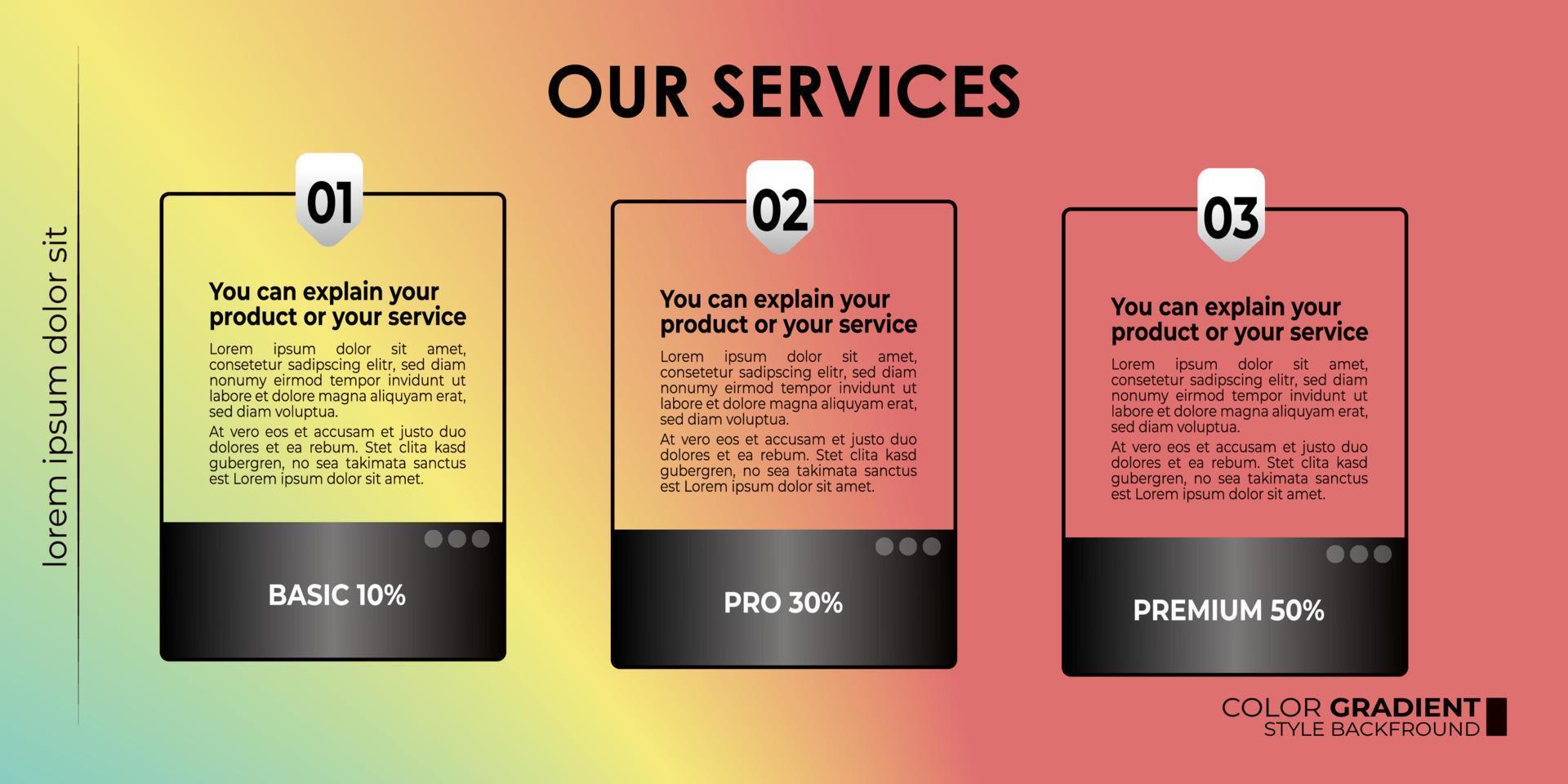 vector template editable menu presentation portfolio gradient style for ...