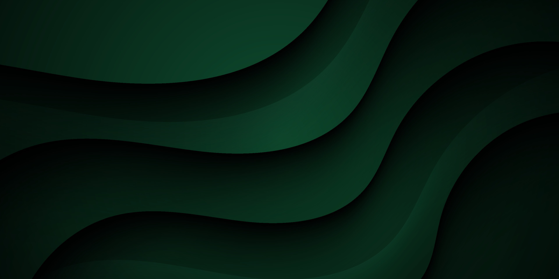 Modern Simple Abstract Dark Background With Green Color Wavy Design
