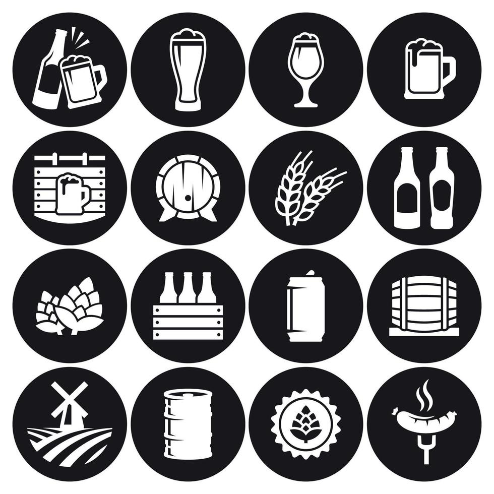 Beer icons set. Vector, white on a black background 18770076 Vector Art ... Beer icons set. Vector, white on a black background 18770076 Vector Art ...