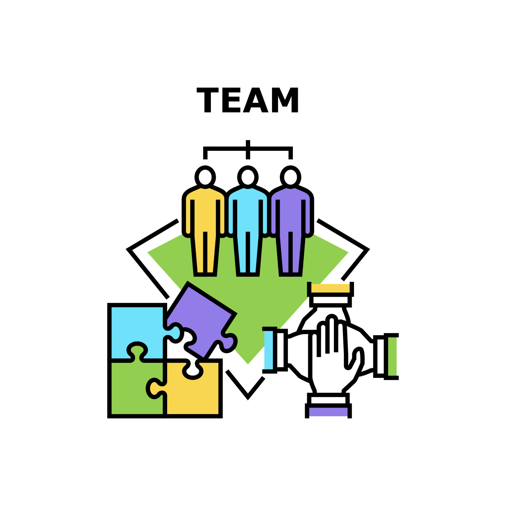 Team Working Vector Concept Color Illustration 18774226 Vector Art at ...