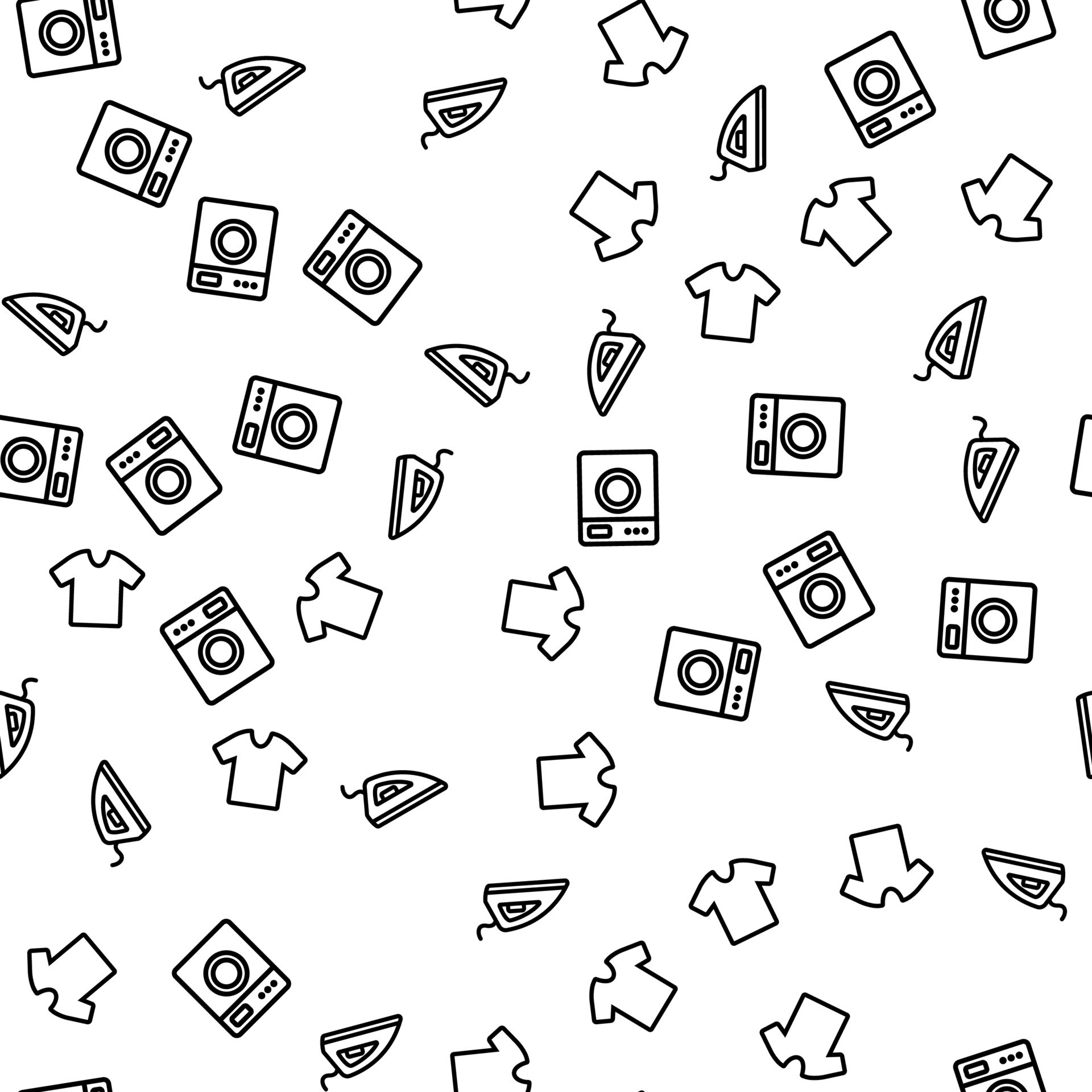 Washing Machine Cleaning T-shirt Seamless Pattern 18774613 Vector Art ...