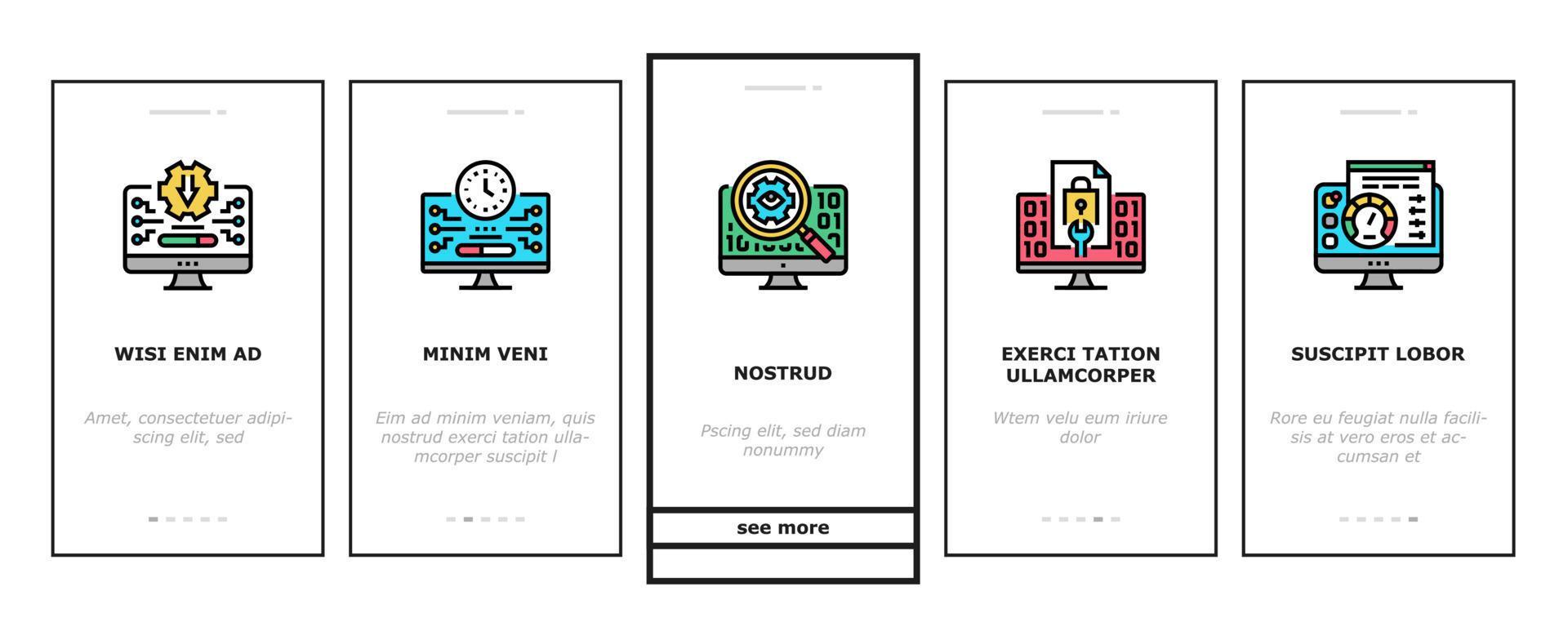 Software Program Development Onboarding Icons Set Vector 18774690 ...