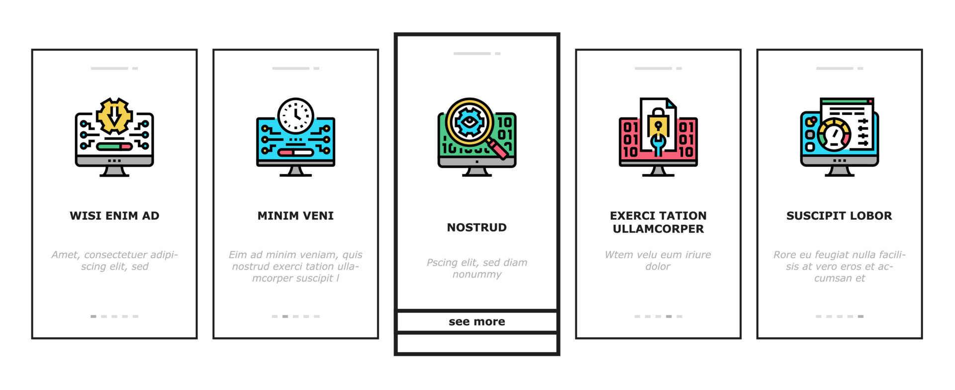 Software Program Development Onboarding Icons Set Vector 18774690 ...
