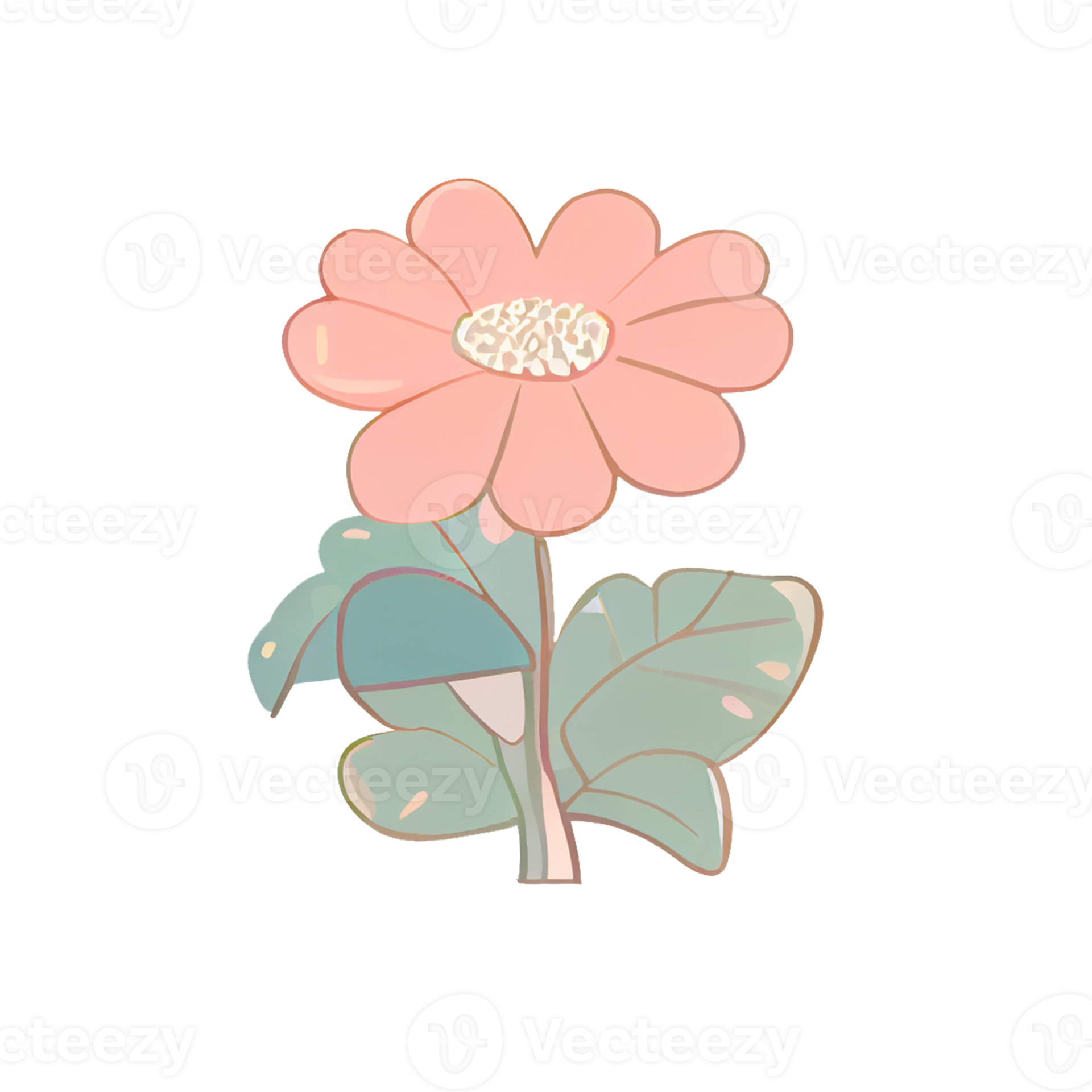 Cute Flowers Cartoon Emoticon Set Funny Flowers Collection 18774964 Png