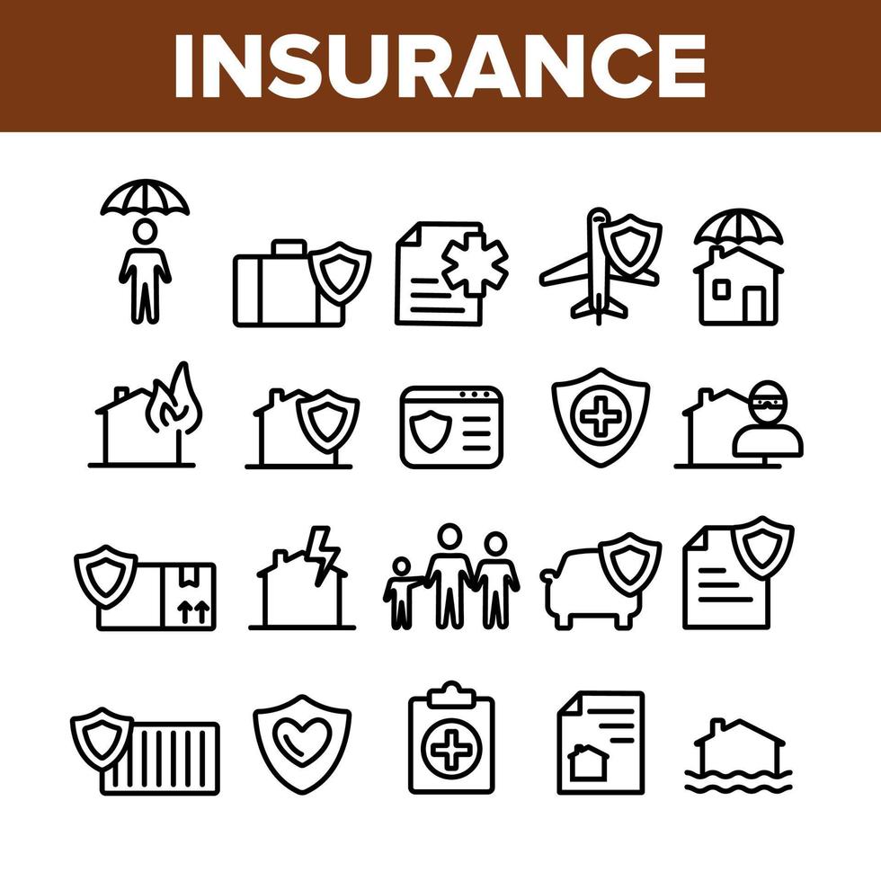 Insurance Collection Elements Vector Icons Set 18775045 Vector Art at ... Insurance Collection Elements Vector Icons Set 18775045 Vector Art at ...