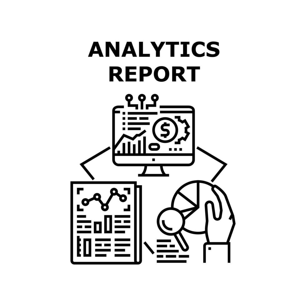 Analytics Report Vector Concept Black Illustration 18775082 Vector Art At Vecteezy