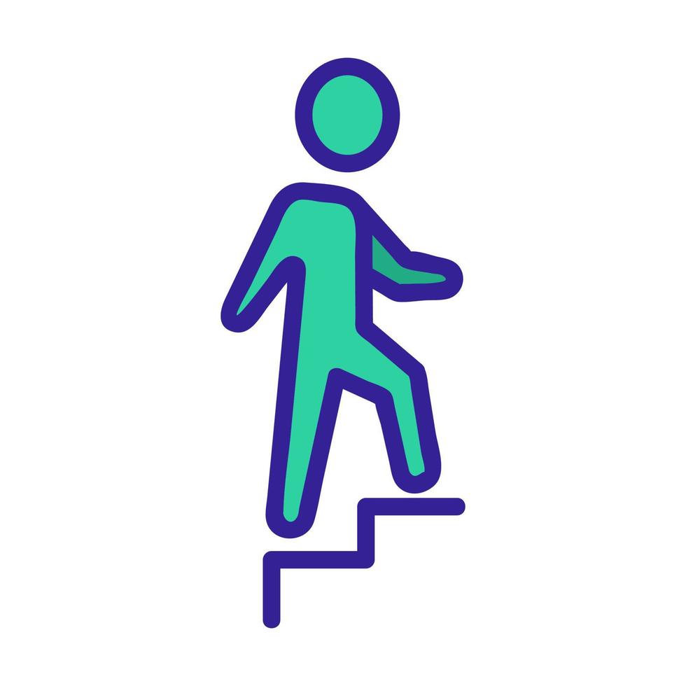 Businessman Steps Icon Vector Isolated Contour Symbol Illustration