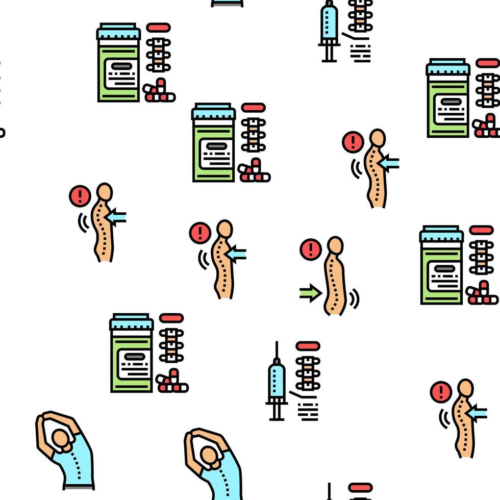 Scoliosis Disease Collection Icons Set Vector 18776775 Vector Art At