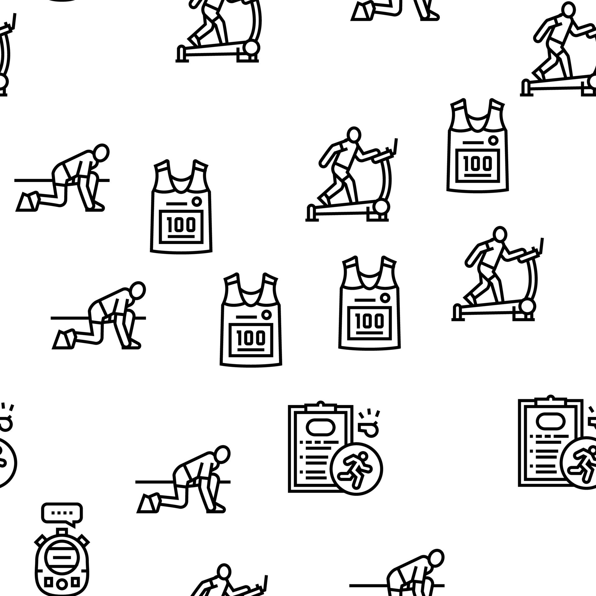 Running Athletic Sport Vector Seamless Pattern 18777155 Vector Art at ...