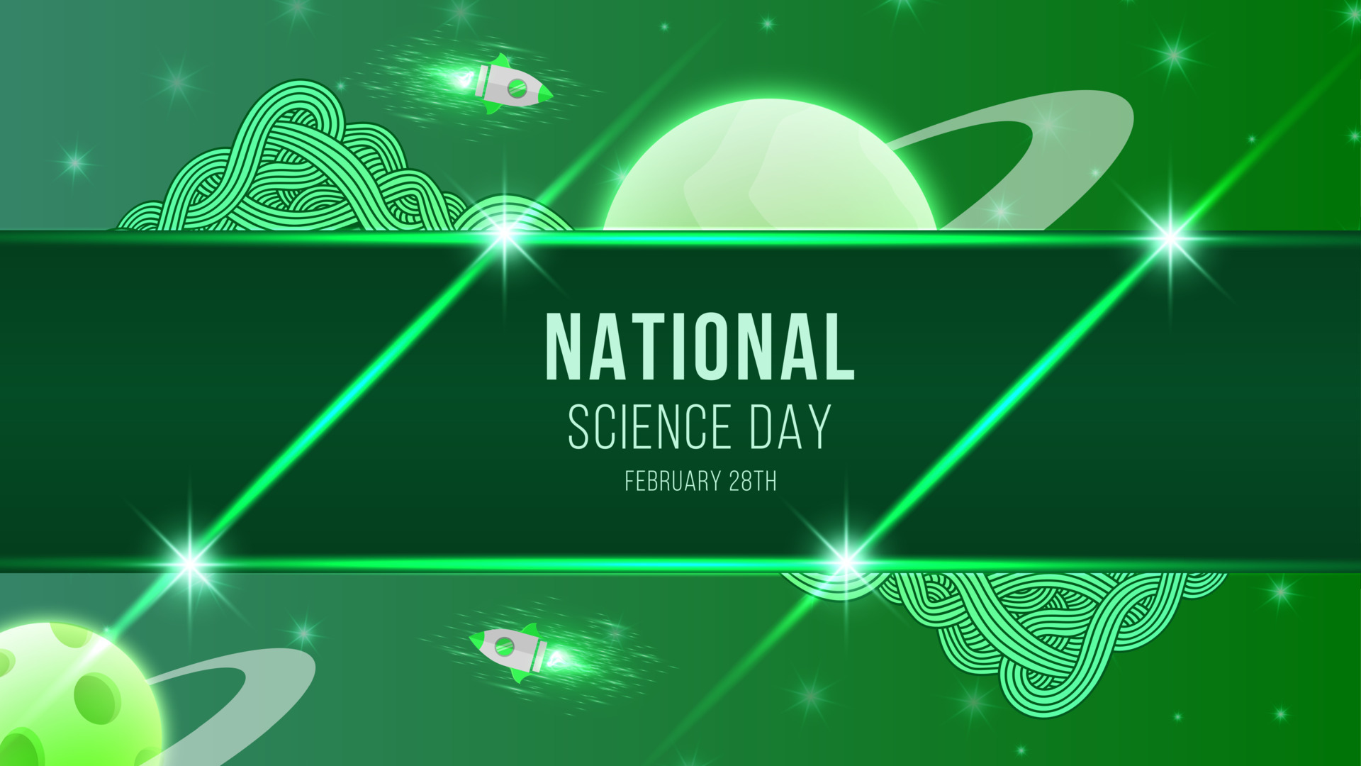 Vector Illustration On Green Background For World Science Day Science vector-illustration-on-green-background-for-world-science-day-science