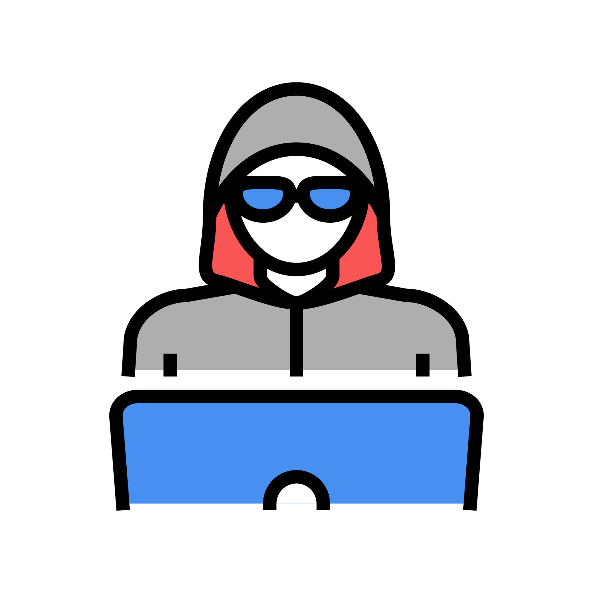 hacker work at laptop color icon vector illustration 18778294 Vector ...