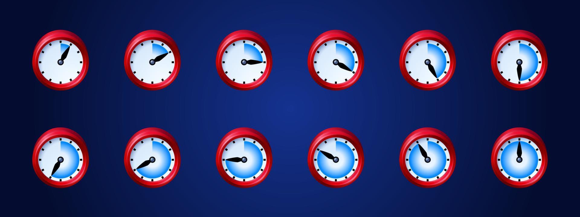 Clock Game Icons Time Animation Sprite Sheet 18779083 Vector Art At