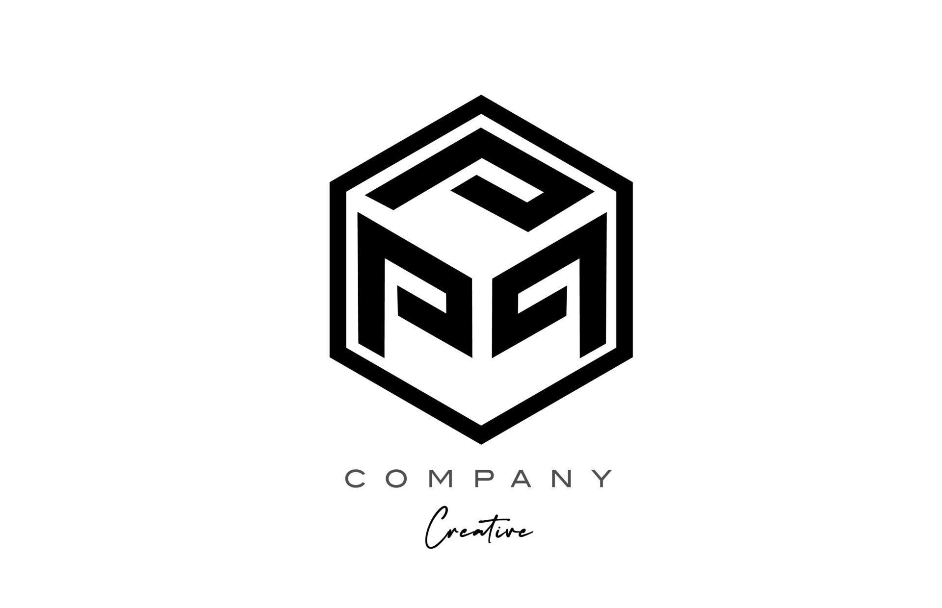 three letter cube P alphabet letter logo icon design with polygon design. Creative template for ...