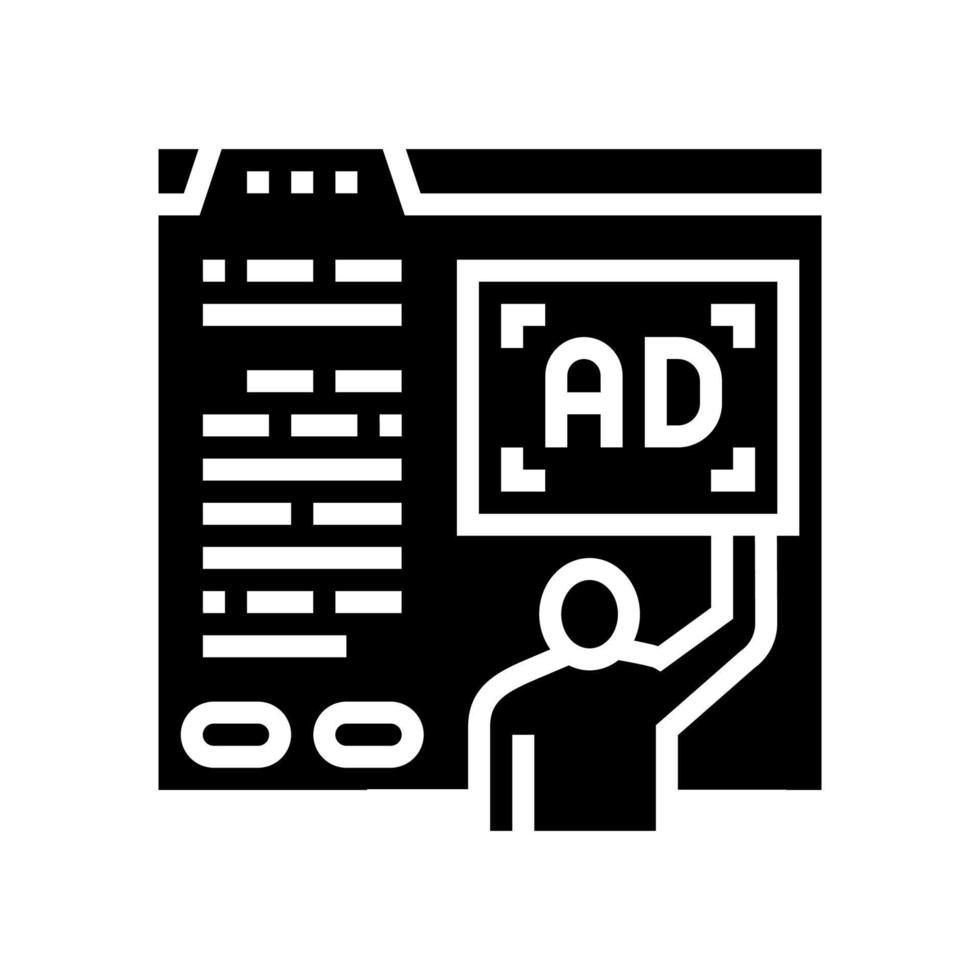 algorithmic ad placement publisher glyph icon vector illustration ... algorithmic ad placement publisher glyph icon vector illustration ...
